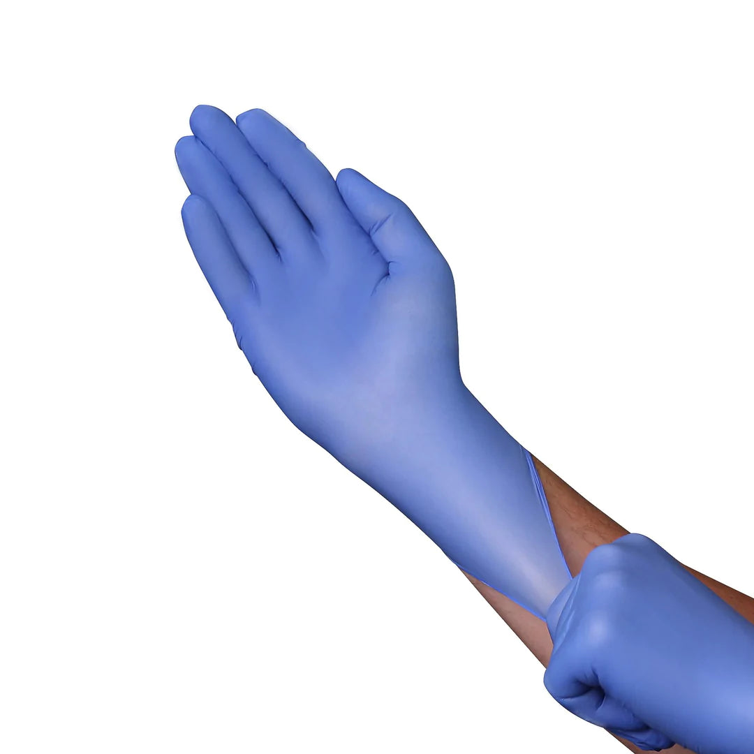 Nitrile Chemo Exam Gloves - Powder-Free, Textured Surface, Blue Color ...