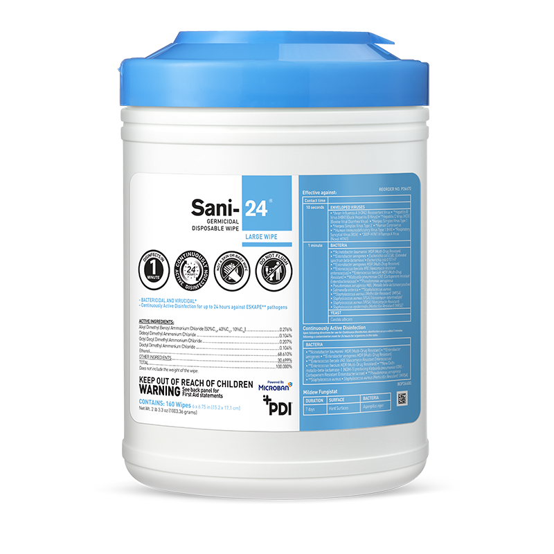 Sani 24庐 Germicidal Disposable Wipes: Continuous Protection & Disinfec ...